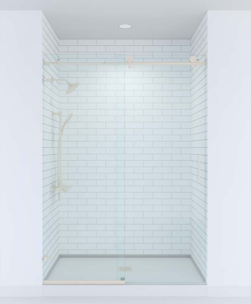 Atlantis Heavy Stationary Panel With Bypass Sliding Door | Splendor Glass