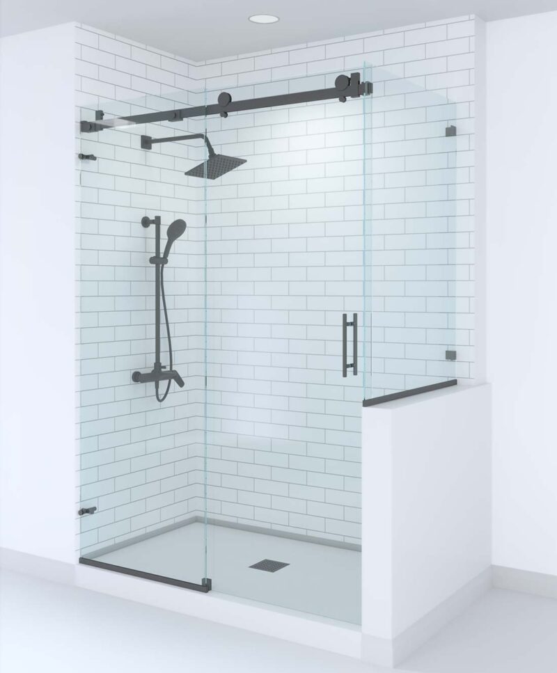 Barcelona Heavy Stationary Panel with Bypass Sliding Door and Return ...