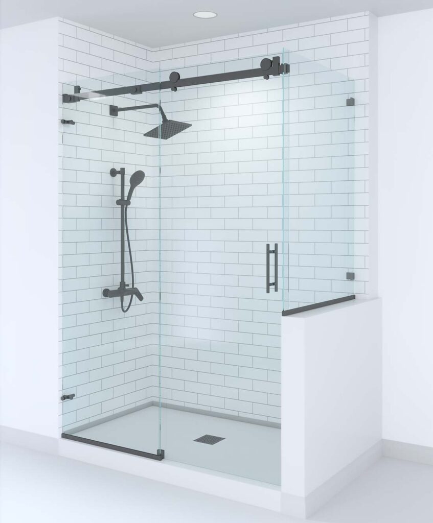 Barcelona Heavy Stationary Panel with Bypass Sliding Door and Return ...