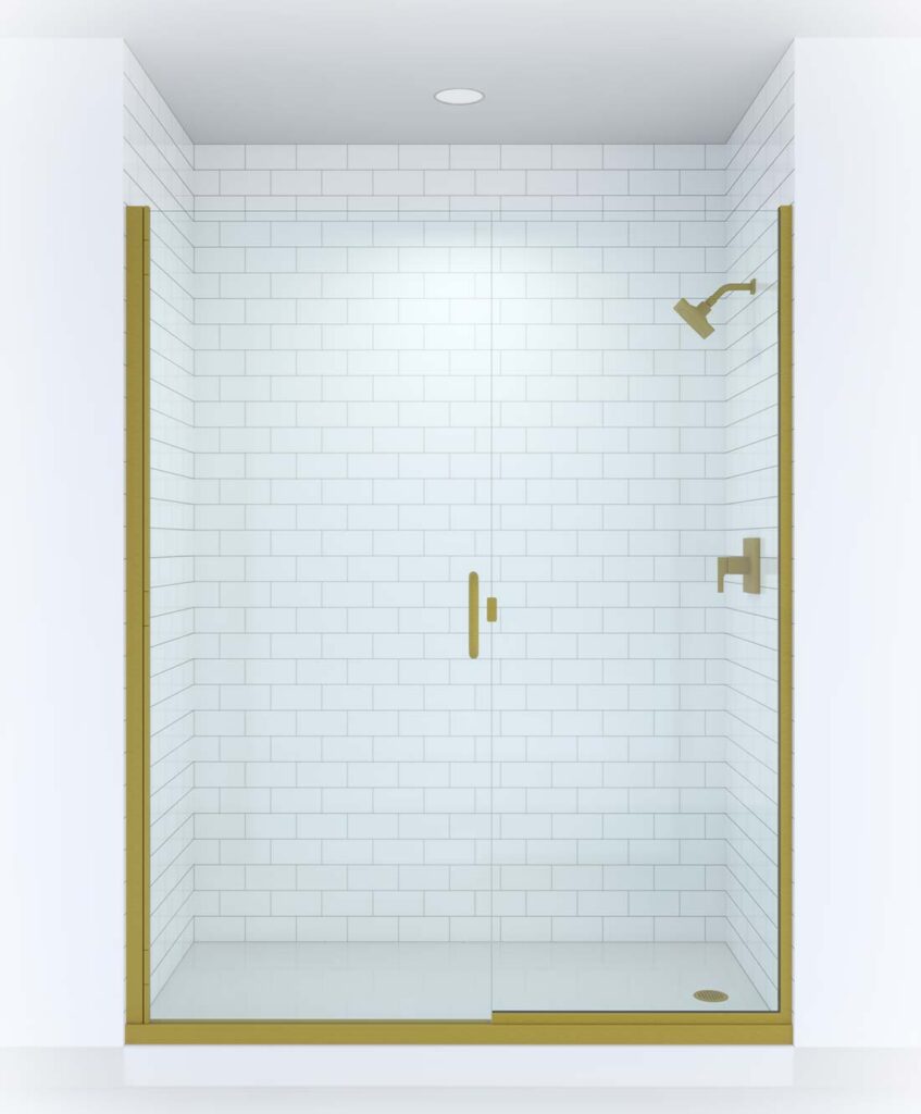 EuroLux Heavy Glass Stationary Panel with ¼” Single Door | Splendor Glass