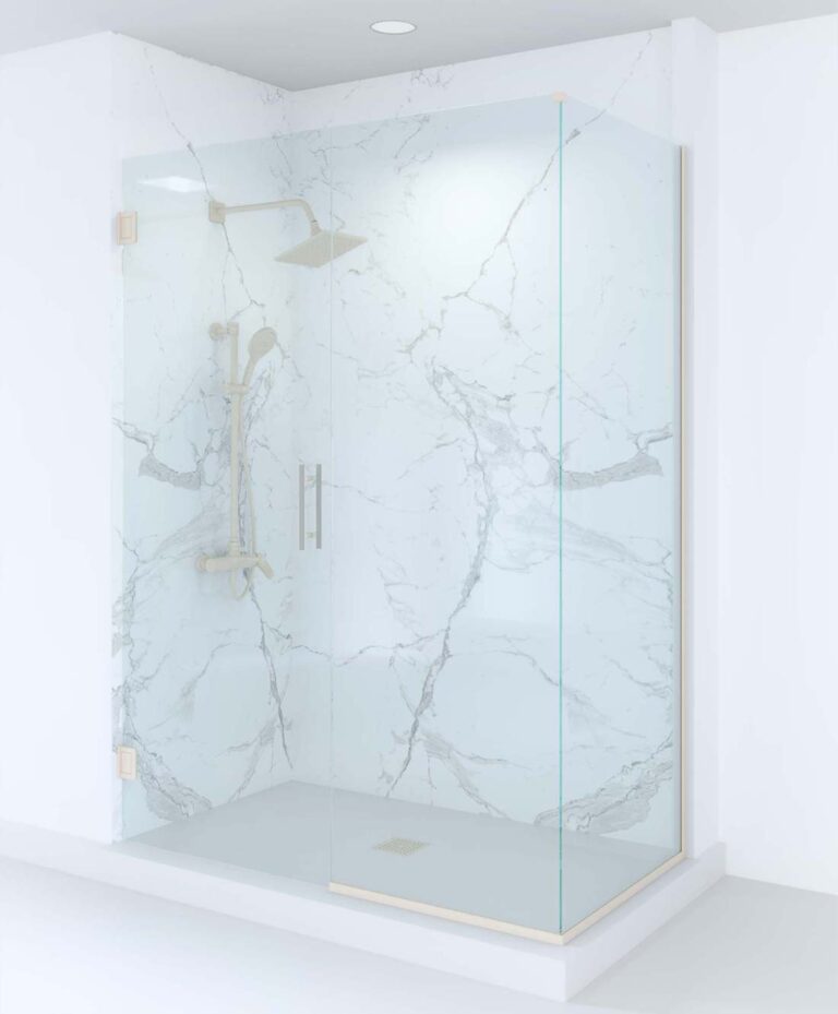 Heavy Glass Single Swing Door with Inline Panel and Return Panel ...